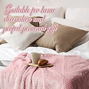 4 Pcs Large Throw Blanket for Bed Couch Waffle Textured Soft Fleece Blanket Winter Fuzzy Baby Blanket, Cozy, Lightweight, Warm, Plush, 50 x 70 Inches, 4 Colors