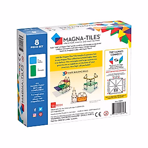 Magna Tiles Rectangles Expansion Set, The Original Magnetic Building Tiles for Creative Open-Ended Play, Educational Toys for Children Ages 3 Years + (8 Pieces)