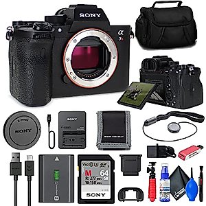 Sony a7 IV Mirrorless Camera (ILCE-7M4/B) FE 24-70mm Lens (SEL2470Z) + 64GB Memory Card + Filter Kit + Wide Angle Lens + Color Filter Kit + Lens Hood + Bag + More