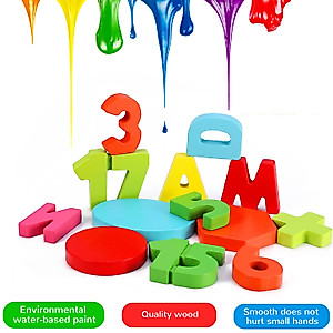 Wooden Puzzles for Toddlers, Kesletney Wooden Alphabet Number Shape Learning Puzzles for Kids, 3 in 1 Montessori Preschool Educational Toys for Boys Girls Ages 3 4 5 Years Old