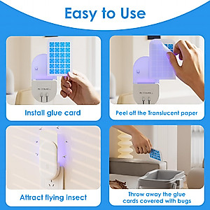 12 Pack Magnetism Glue Cards TIENBE Indoor Plug-in Fly Trap Refill Pack for TIENBE Indoor Fly Trap