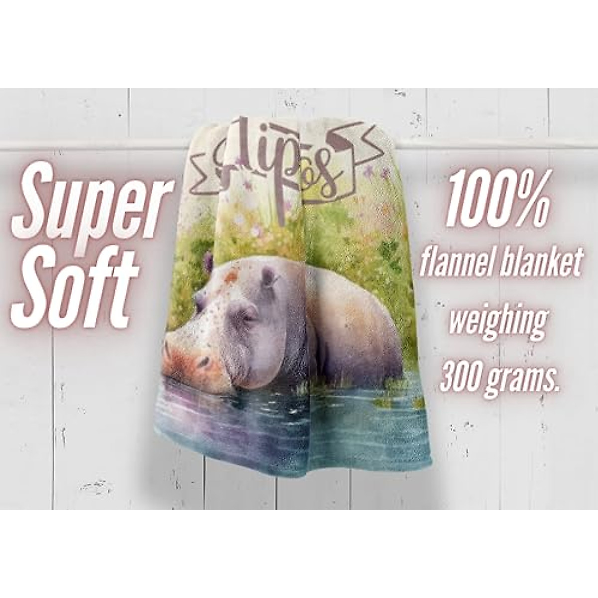 InnoBeta Hippopotamus Gifts Blanket for Girl, Hippo Lover Ask Flannel Throw Blanket for Girl, Funny Kid Daughter Unique Birthday for Her- Just A Girl Who Loves Hippos