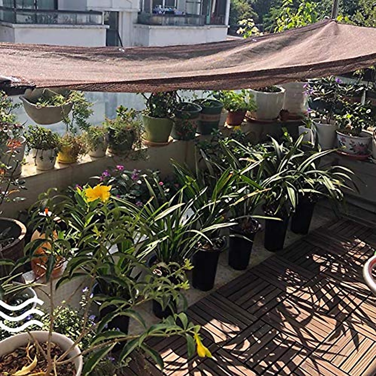SHIJINHAO Shading Net，Shade Cloth，85% Anti-UV Patio Block Light Mesh Tarp Metal Hole Edge Stitching Awning, 21 Sizes (Color : Brown, Size : 1x1m)