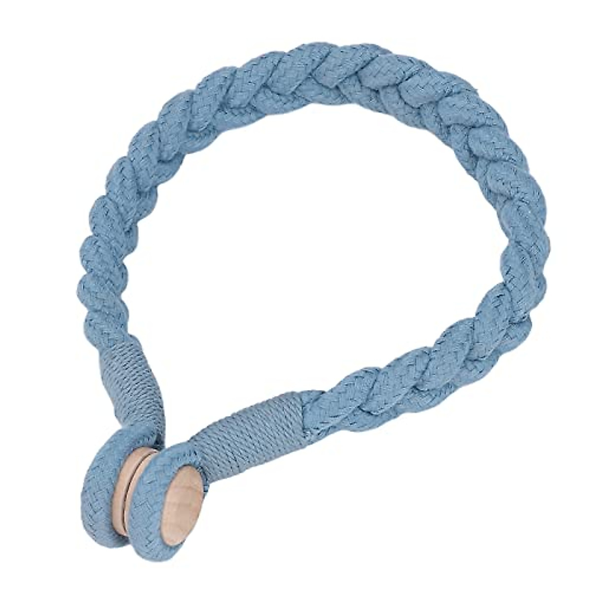 Magnetic Curtain Tiebacks, Boho Curtain Tie Backs Decorative Tie Backs with Durable Wooden Buckle Curtain Holdbacks Holder for Window Draperies(Blue)