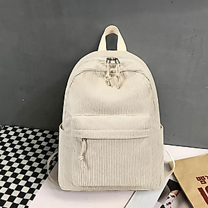 LEDAOU Mini Backpack Women Girls Corduroy Casual Bookbags Cute Small Backpack Purse Fashion Lightweight Daypack School Travel Bag 2PCS