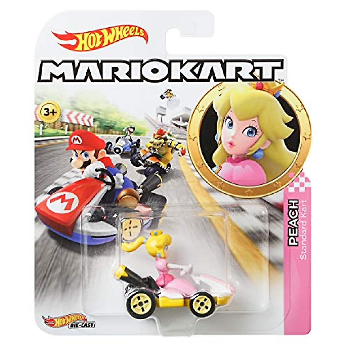 Hot Wheels GBG28 Mario Kart 1:64 Die-Cast Peach with Standard Kart Vehicle