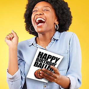 Play Strong Basketball Happy Birthday Baller 1-Pack (5x7in) Birthday Greeting Cards Awesome for Basketball Players, Coaches, Fans, Cards and Gifts