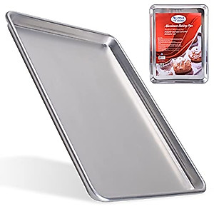 Alpine Cuisine Three Quarter Professional Aluminum Cookie Sheet 22-inch - Rimmed Baking Sheets for Oven - Durable, Oven-Safe, Easy to Clean, Commercial Quality - Great for Roasting & Baking