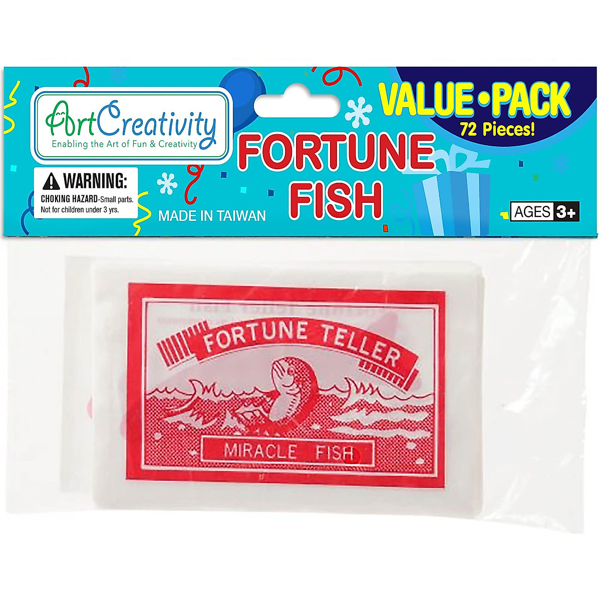 ArtCreativity Large 3.5 Inch Mood Fortune Teller Fish - Set of 72 - Cool Novelty Toy for Kids and Adults - Fun Science Learning Aid - Christmas Party Cracker Toy, Birthday Party Favor