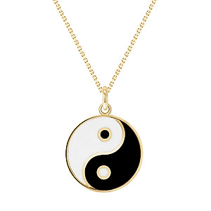 Pome Yin and Yang Pendant Necklace in Solid 14k Gold, Made in America (Large Pendant, Pendant Only, Yellow Gold)