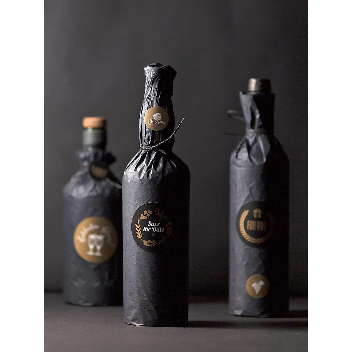 Ueerdand 105 Sheets Black Tissue Paper for Packaging Gift Wrapping Craft Papers Bulk for DIY Artworks Flower Decoration 12 x 20 Inches