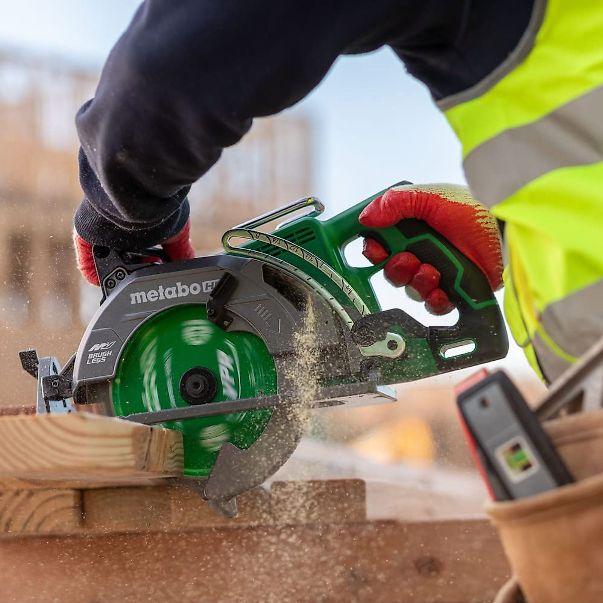 Metabo HPT 36V MultiVolt™ Cordless Rear Handle Circular Saw Kit | Optional AC Adapter | 7-1/4-Inch Blade | 500 Cross Cuts Per Charge | Lightweight - 8.2 Lbs. | C3607DWA