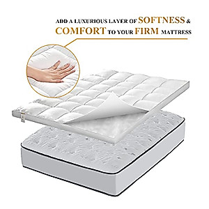 Extra Thick Mattress Topper King for Back Pain & Cloud-Like Sleep, Soft & Plush Mattress Pillow Top Bed Topper for Firm Mattress, Cooling Overfilled 1400GSM Mattress Pad, Fit to 6”-22” Mattress