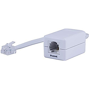 Power Gear Phone Line Dsl Filter, One Device, Male to Female, 1 Line Noise Filter, for Answering Machines, Telephones or Fax Machine, White, 76246