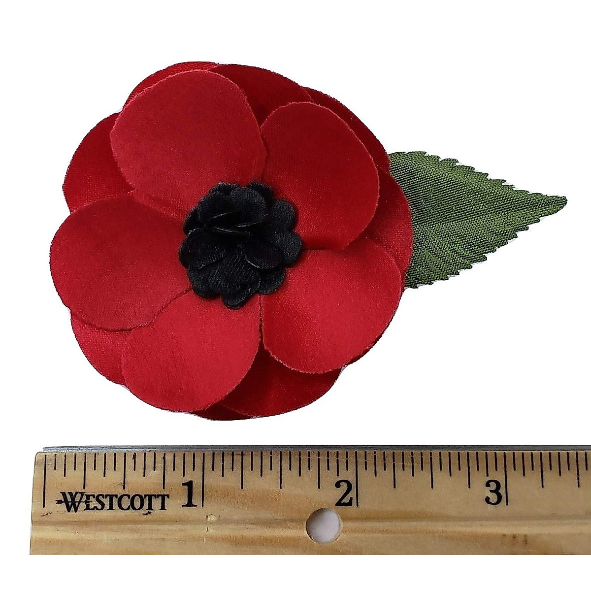Poppy Silk Fabric Flower Pin Brooch Flower. Red Satin Poppy - Poppies Hand-made in New York's Garment Center (American Made)
