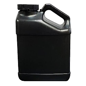 Opti-Lube 2 PACK - 1 Gallon (128oz) EMPTY F-Style Black Slant Handle HDPE Plastic Jug Bottle with Child Proof, 63mm Neck, Fluorinated Level 9 for Extreme Chemical Permeation Resistance (2)
