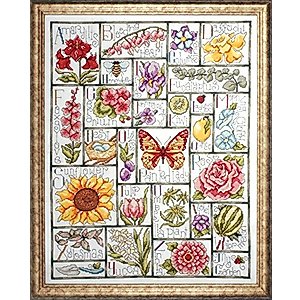 Design Works Crafts Floral ABC Counted Cross Stitch Kit, White