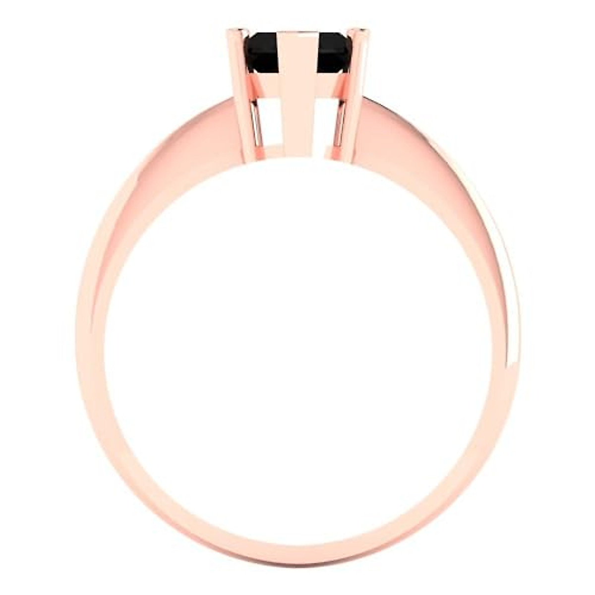 1.50 ct Marquise Cut Solitaire Natural Black Onyx Engagement Wedding Bridal Promise Anniversary Ring 18K Rose Gold Size 5