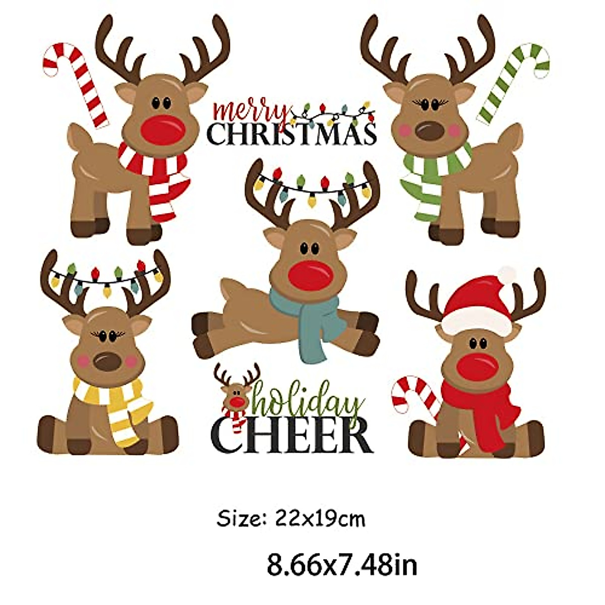 Christmas Heat Transfer Iron on Patches Deer Xmas Tree Car Iron on Vinyl for Fall Winter Christmas Easter Crafts Supplies