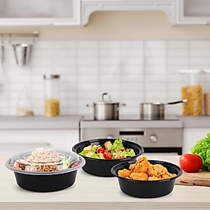 WGCC Meal Prep Containers with Lids - 50Pack 32OZ Meal Prep Bowls, Disposable Food Prep Containers, Round To Go Containers with Lids, BPA-Free, Freezer & Dishwasher Safe