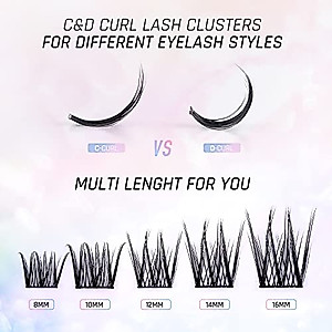 LANKIZ Lash Clusters DIY Eyelash Extensions Individual Lashes Natural Eyelash Clusters Soft and Wispy Cluster Lashes 10-16mm MIX Lash Extension DIY at Home (Honey)