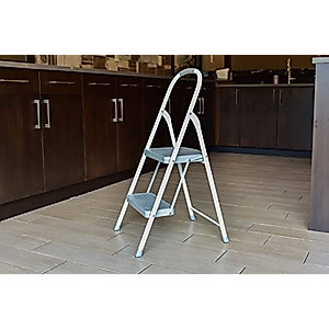 Rubbermaid RMS-2 2-Step Steel Step Stool, 225-pound Capacity, White