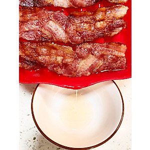 Kanpion Microwave Bacon Tray with Lid - Quick, Crispy Bacon in Minutes, BPA-Free, Easy to Clean, Microwave Bacon Cooker with Cover, Holds 4-5 Strips of Bacon, Healthier Breakfast Option