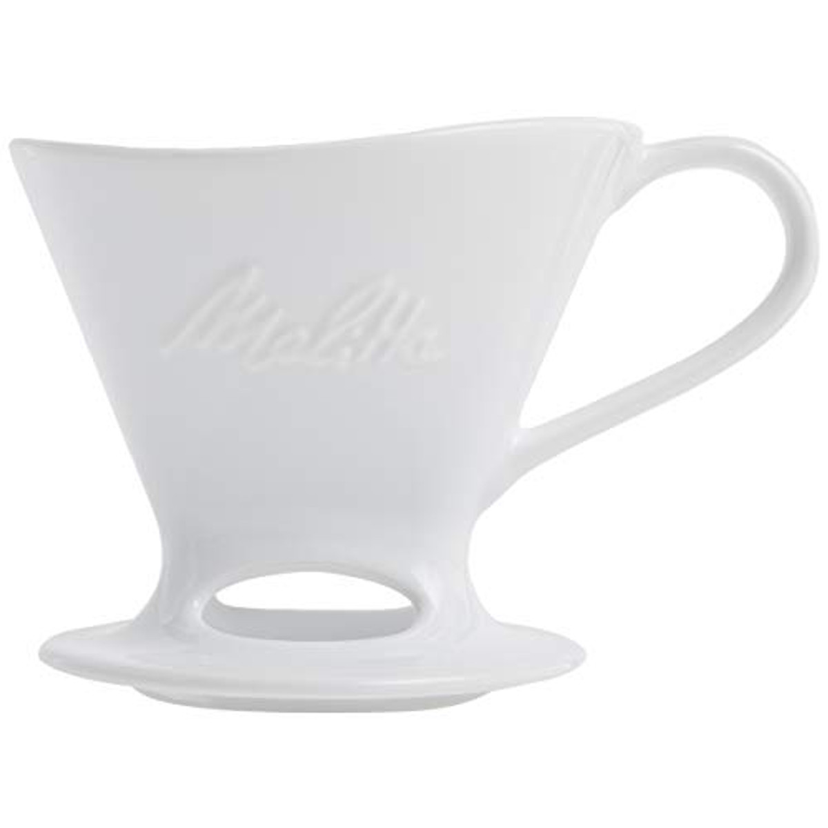 Melitta 1 Cup Porcelain Pour-Over Cone Coffeemaker, Glossy White