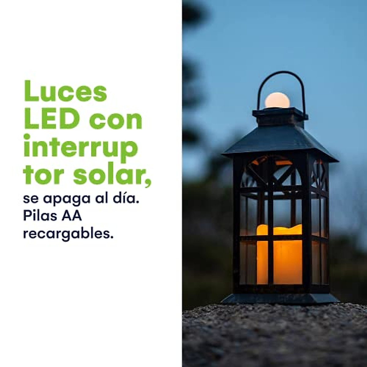 Solar Lantern Outdoor Classic Decor Bronze Antique Metal and Glass Construction Mission Solar Garden Lantern Indoor and Outdoor Solar Hanging Lantern, Entirely Solar Powered Lantern of Low Maintenance