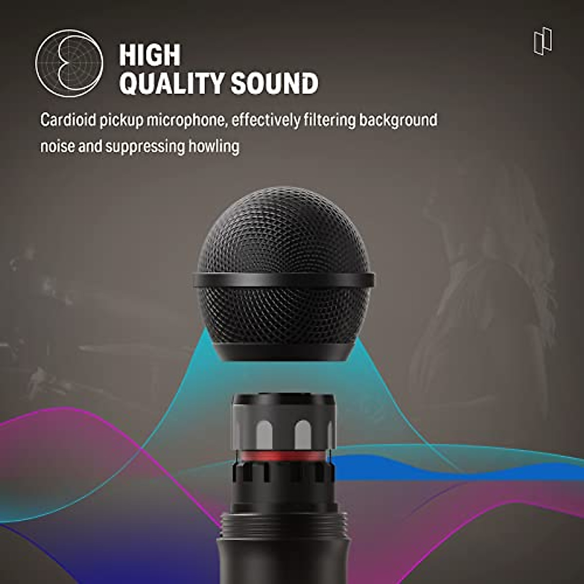 Donner Wireless Microphone System, UHF Wireless Microphone Set with 4 Handheld Dynamic Microphones, Adjustable Frequency, 328 ft Long Range, Perfect for Party/Wedding/Speech/Church/Stage/Karaoke/DJ