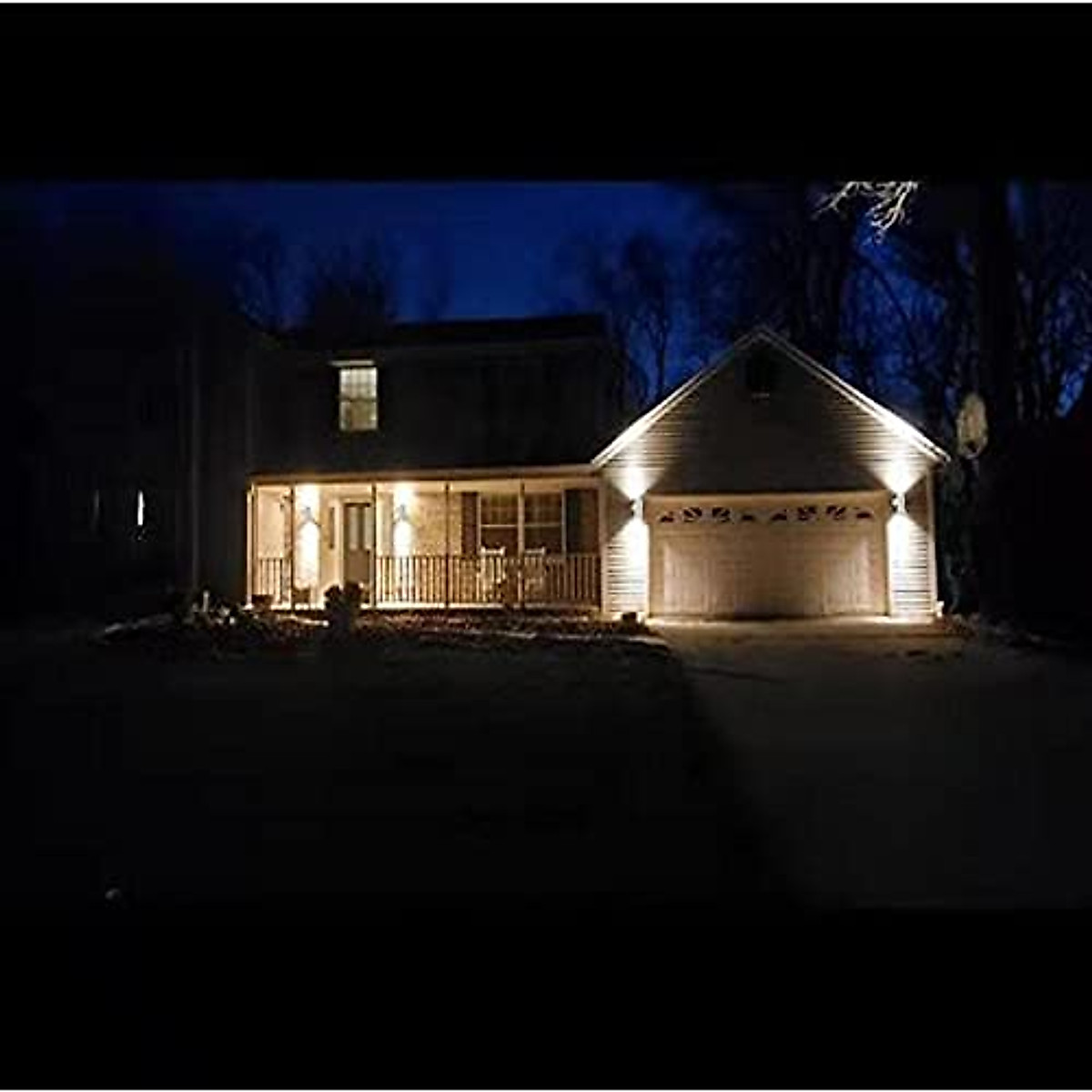 XINGGUANG MINGREN 2-Pack LED Outdoor Wall Sconces, Matte Black Aluminum Wall Lights Up Down Cylinder, Exterior Light Fixture for Garden & Porch