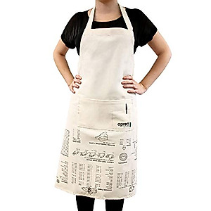 Suck UK | Cooking Guide Apron | Aprons For Women With Pockets | White Apron & Chef Apron | 100% Cotton Apron | Kitchen Accessories | Cooking Apron & Kitchen Apron | Cooking Gifts & Kitchen Gifts