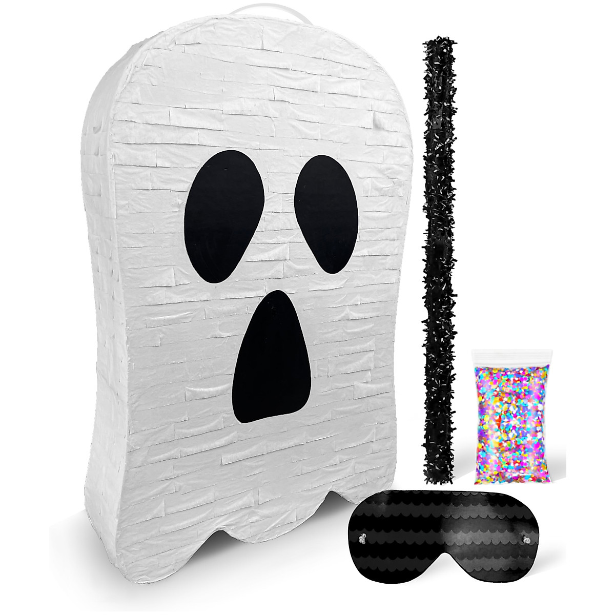 Ghost Halloween Piñata with stick - 17”x10"x 5" Perfect for Halloween Party Decorations, Photo Prop, October Birthday, Funny and Spooky Anniversary - Fits candy/favors: by Get a piñata