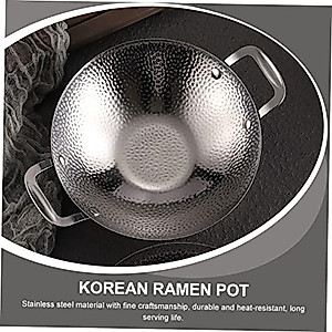 CALLARON Pot Home Tools Outdoor Cooker Korean Cookware Work Pot Small Stockpot Wok Skillet Nonstick Household Hot Pot Steel Pans for Cooking Double Handle Stainless Steel Pans China