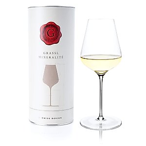 Grassl Mineralité Wine Glass, Hand-Blown Crystal Wine Glass for White Wine and Champagne Single