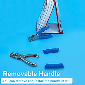 Single Hole Punch 1/4” Hole Puncher for Crafts, One Hole Paper Punch with Blue Soft Grip Handle, Small Hole Punch for Kids and Adults