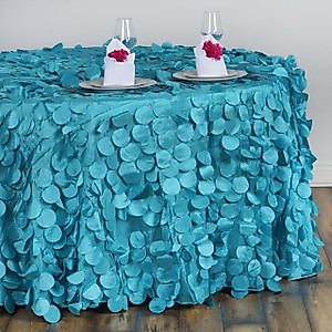 TABLECLOTHSFACTORY Vibrant Flamingo Petals 120 Round Tablecloth Turquoise