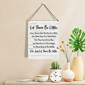 KongMoTree Let them be little, Nursery Quotes Wall Art, Nursery Quote Sign, Nursery Sign, Nursery Decor, Gender Neutral Nursery Art, Boys Girls Room Wall Sign, 8x10 Inch(GMS628)