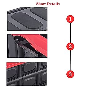 GUOZI 30 Liter Collapsible Storage Bin with Lid, Durable Plastic Folding Storage Crate, Stackable Storage Box Organizer Container for Keepsake Toy Photos Office Nursery Wardrobe Bookshelf etc.