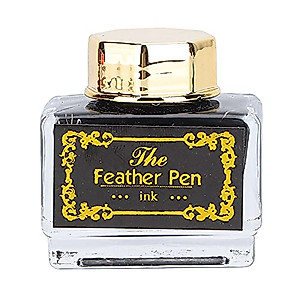 Tnfeeon Feather Pen, Vintage Feather Calligraphy Pen Quill Pen Set Student Writing Stationery with Ink Sac Romantic Valentine(navy blue)