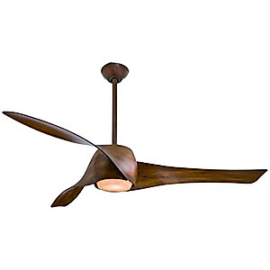 Minka Aire F803DL-DK Artemis - Smart Ceiling Fan with Light Kit in Transitional Style - 15.5 inches tall by 58 inches wide, Finish Color: Distressed Koa, Blade Color: Distressed Koa