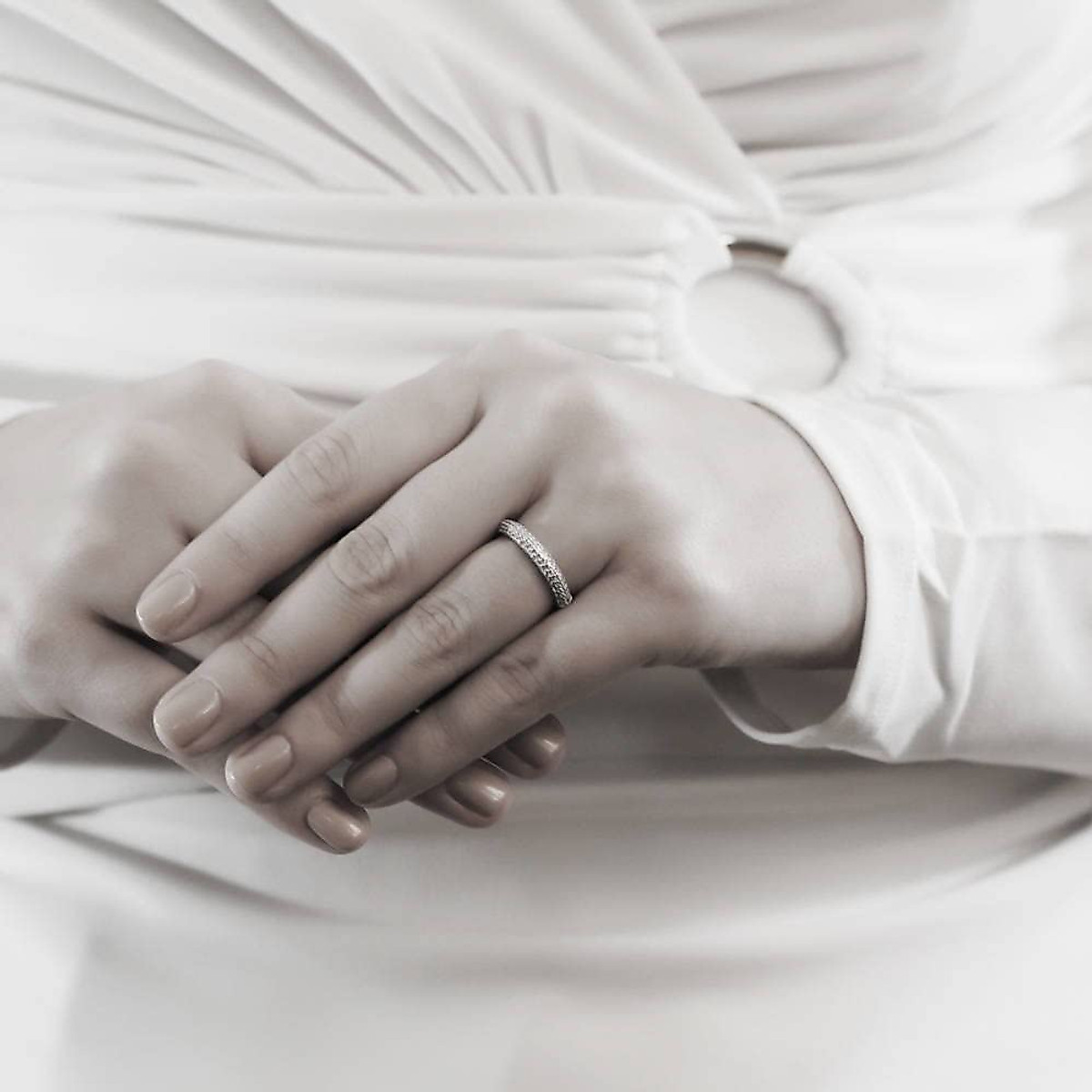 BERRICLE Sterling Silver Halo Wedding Engagement Rings Pear Cut Cubic Zirconia CZ Ring Set for Women, Rhodium Plated Size 9