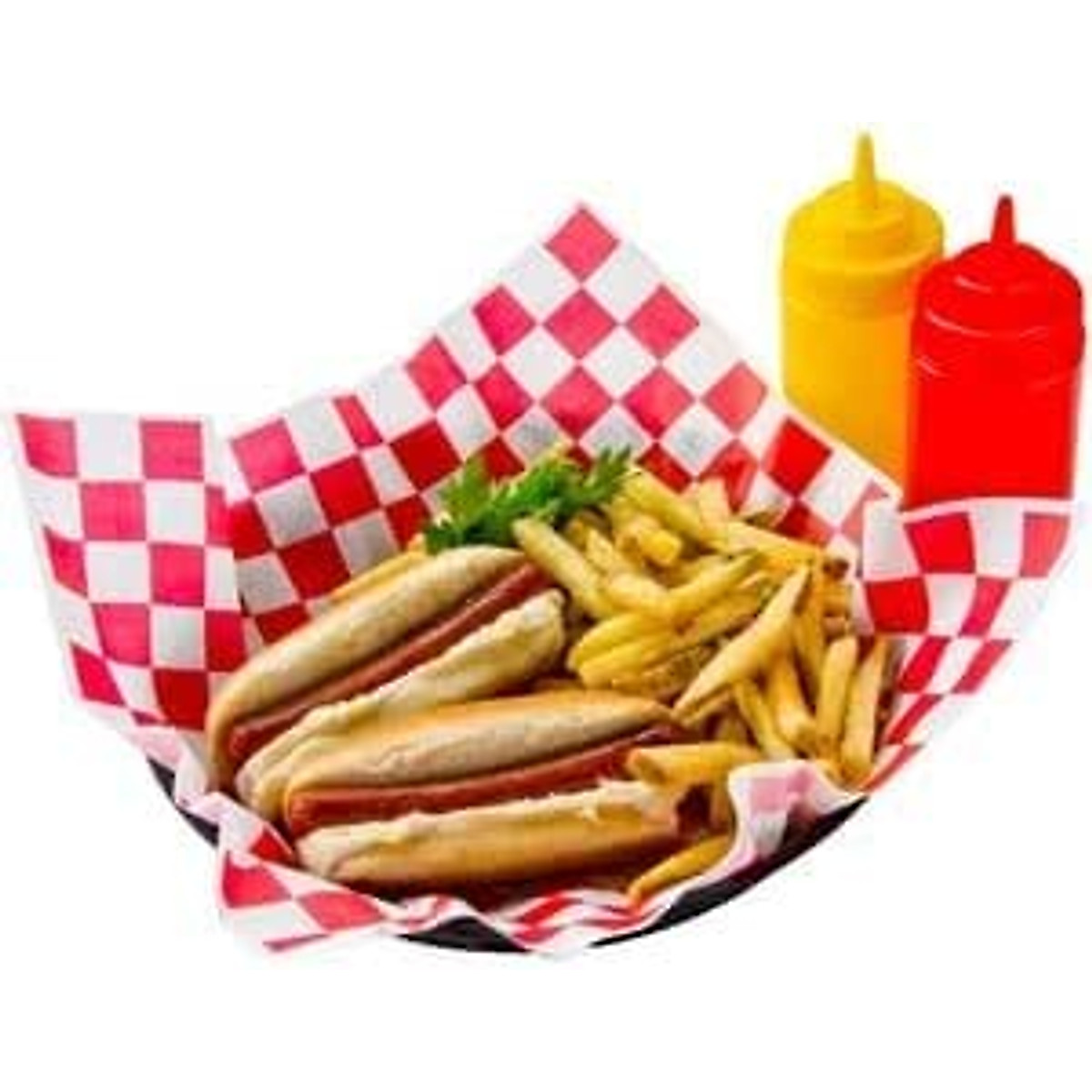 100 Pc Red Checkered Food Basket Liners -USA MADE- Grease Proof Deli Paper Sheets 12x12 Inches- Wax Paper Sheets for Food Wrapping- Bread and Sandwich Paper Wraps for Picnics,