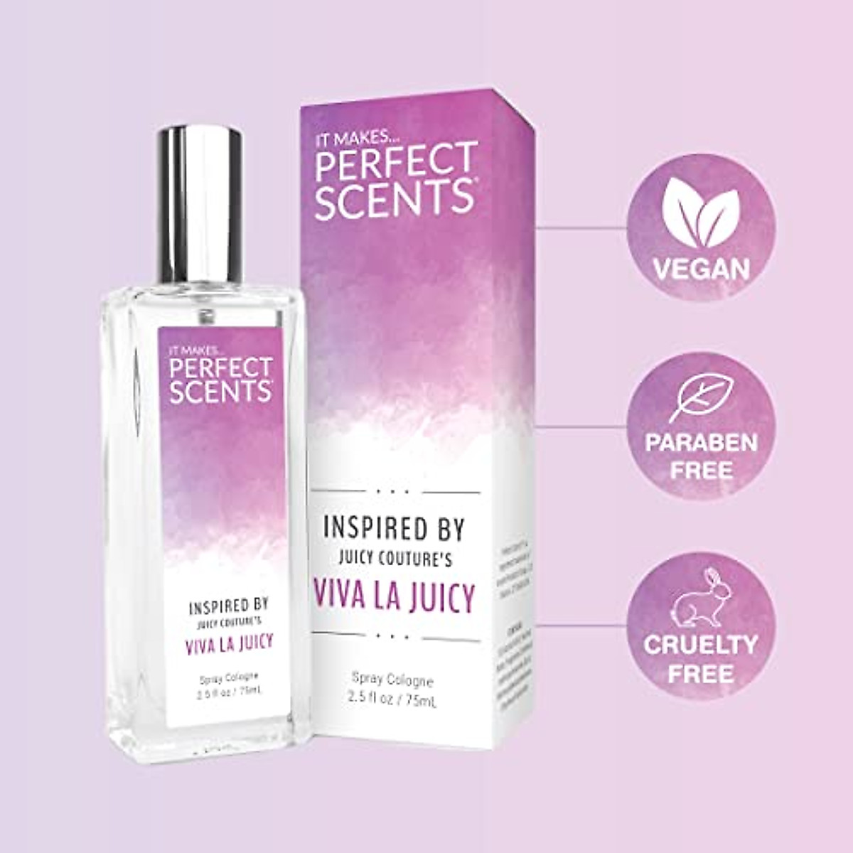 Perfect Scents Fragrances, Inspired by Juicy Couture’s Viva La Juicy, Women’s Eau de Toilette, Vegan, Paraben Free, Never Tested on Animals, 2.5 Fluid Ounces