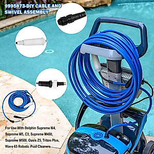 9995873 DIY Cable 3 Wire Assy w/Swivel, Pool Cleaner Parts Replacement 3 Pin Swivel Cord Fit for Dolphin Supreme M4 M5 C3 M400 M500, Oasis Z5, Triton Plus, Wave 65, With Remote Control or Bluetooth