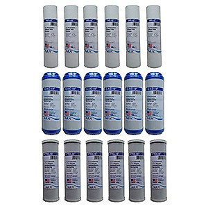 3 Years Supply (18 pcs) Universal Reverse Osmosis RO Replacement Set of 3 filters: Sediment, GAC, CTO Carbon Block