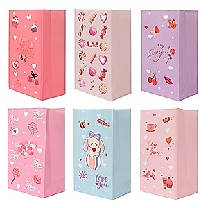 HolidayIdeas 36 Pack Paper Gift Bags Valentine’s Day Party Favors Goodie Bags for Kids Adult Paper Treat Bags for Wrapped Gifts Party Supplies Decoration
