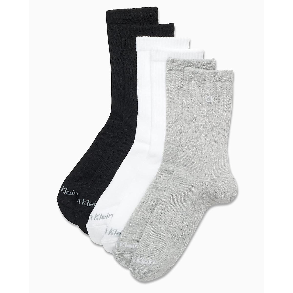 Calvin Klein Women's Socks - Cushion Athletic Crew Socks (6 Pack), Size 4-10, Grey Assorted
