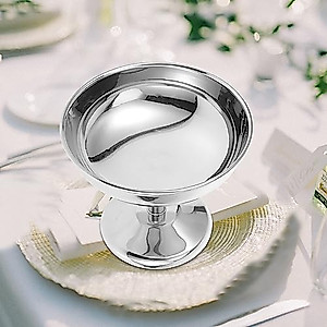 DOITOOL Pudding Cups Ice Cream Cups Dessert Dish Stainless Steel Sundae Bowls Snack Yogurt Cup Pudding Cup Salad Cup Serving Dish Fruit Container Footed Trifle Tasters