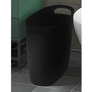 Diyalor 2.6 Gallon Small Trash Can with Handle,Durable Bathroom Wastebasket Garbage Can (Pack of 2, Black)